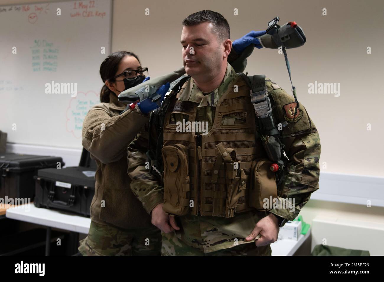 U.S. Air Force Airman 1st Class Sandra Felix, left, 69th Expeditionary ...