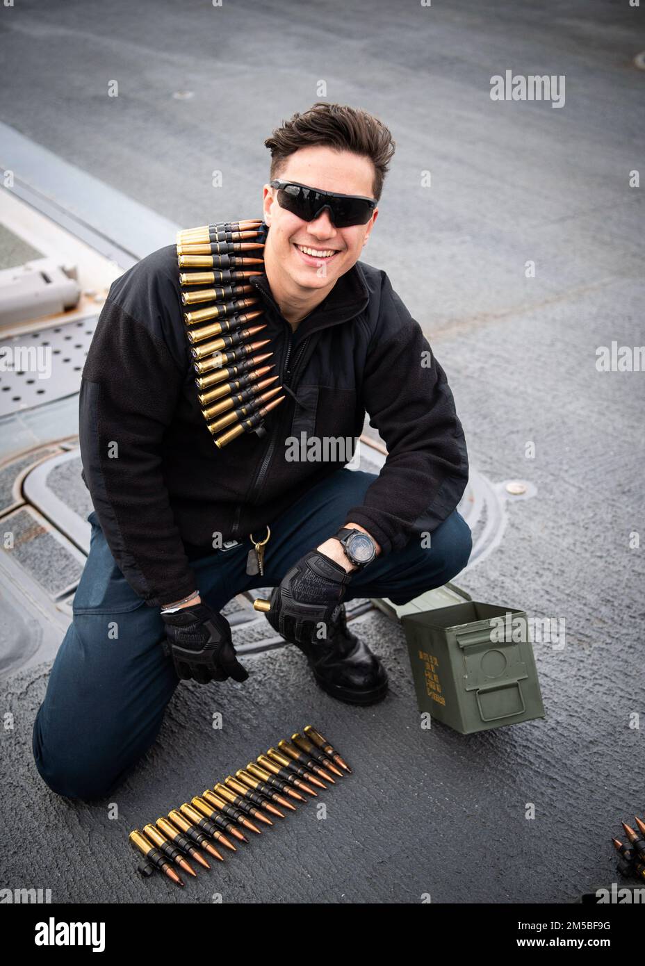 EAST CHINA SEA (Feb. 21, 2022) Gunner’s Mate Seaman Cade Kevek, from ...