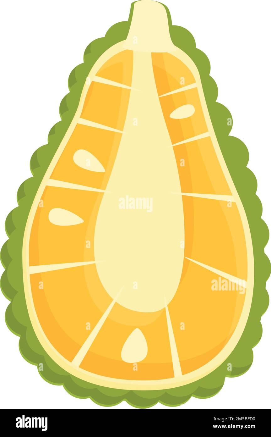 Yellow jackfruit icon cartoon vector. Fruit food. Green nature Stock ...