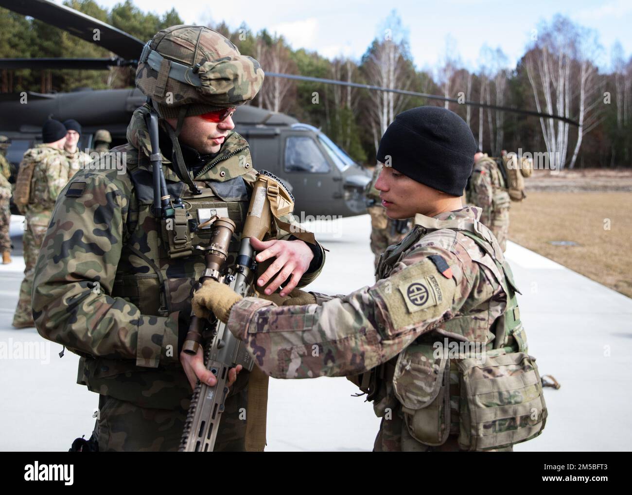 A Paratrooper assigned to the Troop B, 5-73 Cavalry 82nd Airborne ...