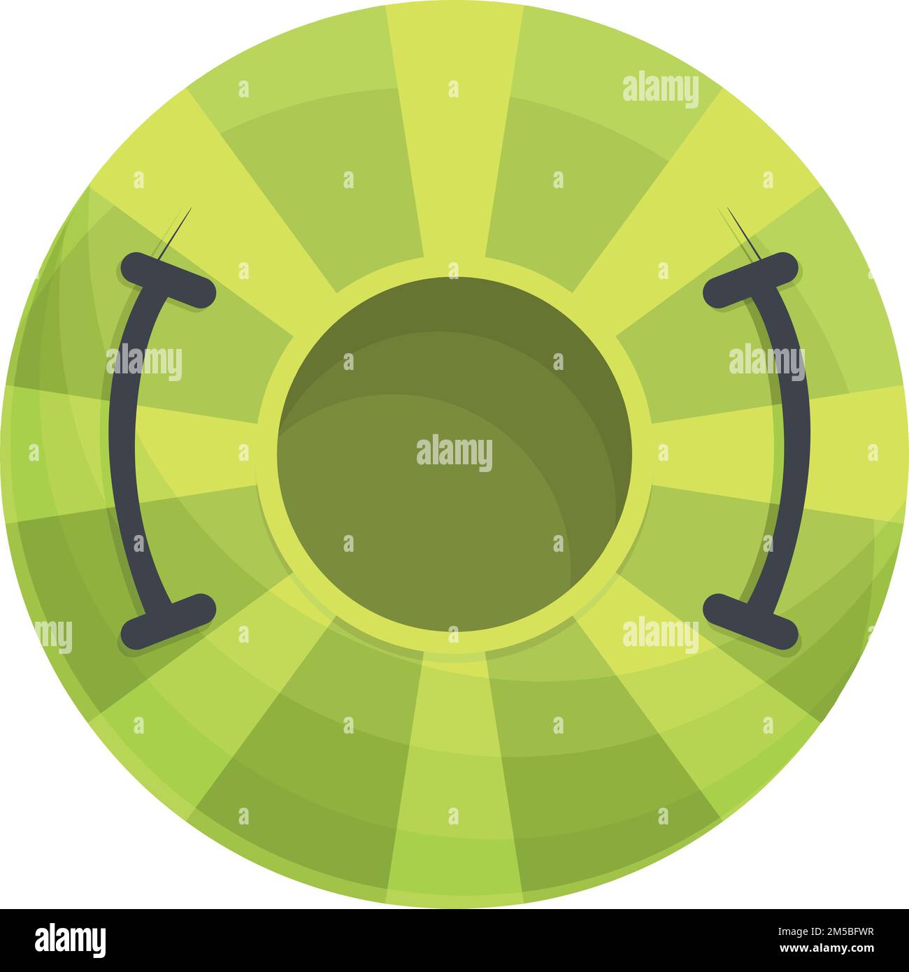 Green lime snow tube icon cartoon vector. Winter tubing. Activity ...