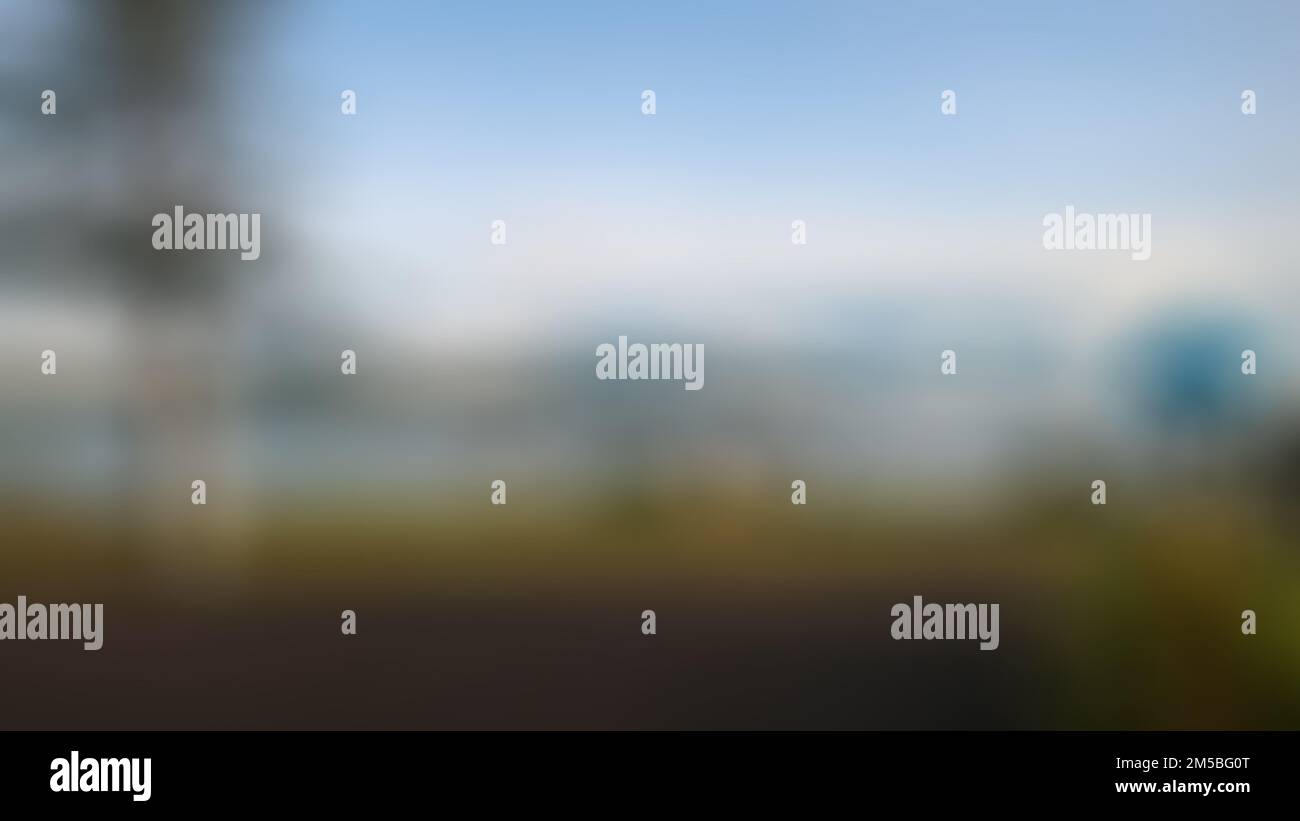 blurred the amazing tondano lake surrounded by beautiful hills Stock ...