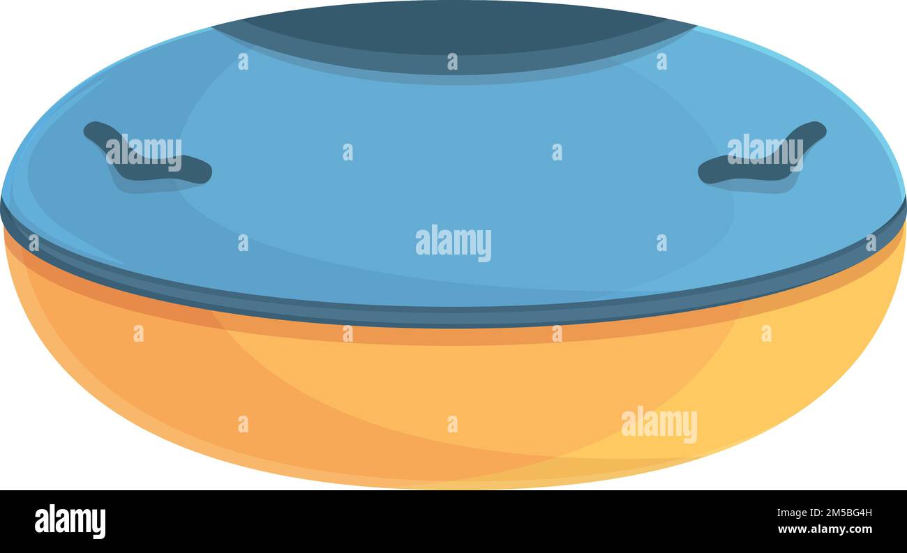 Child snow tube icon cartoon vector. Winter vacation. Sledding kid ...