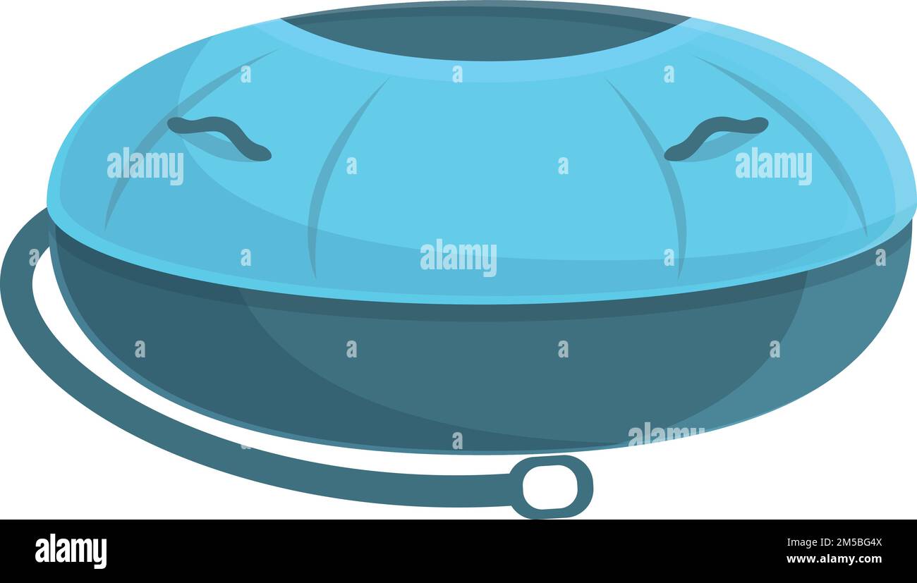 Blue snow tube icon cartoon vector. Winter kid. Activity round Stock ...