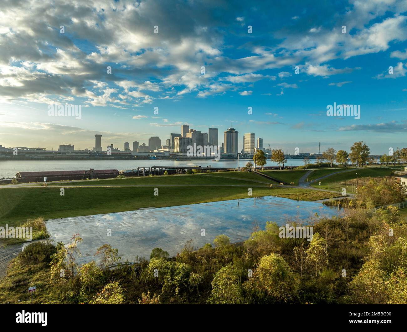 Sky reflecting on the Mississippi river across from New Orleans Stock ...