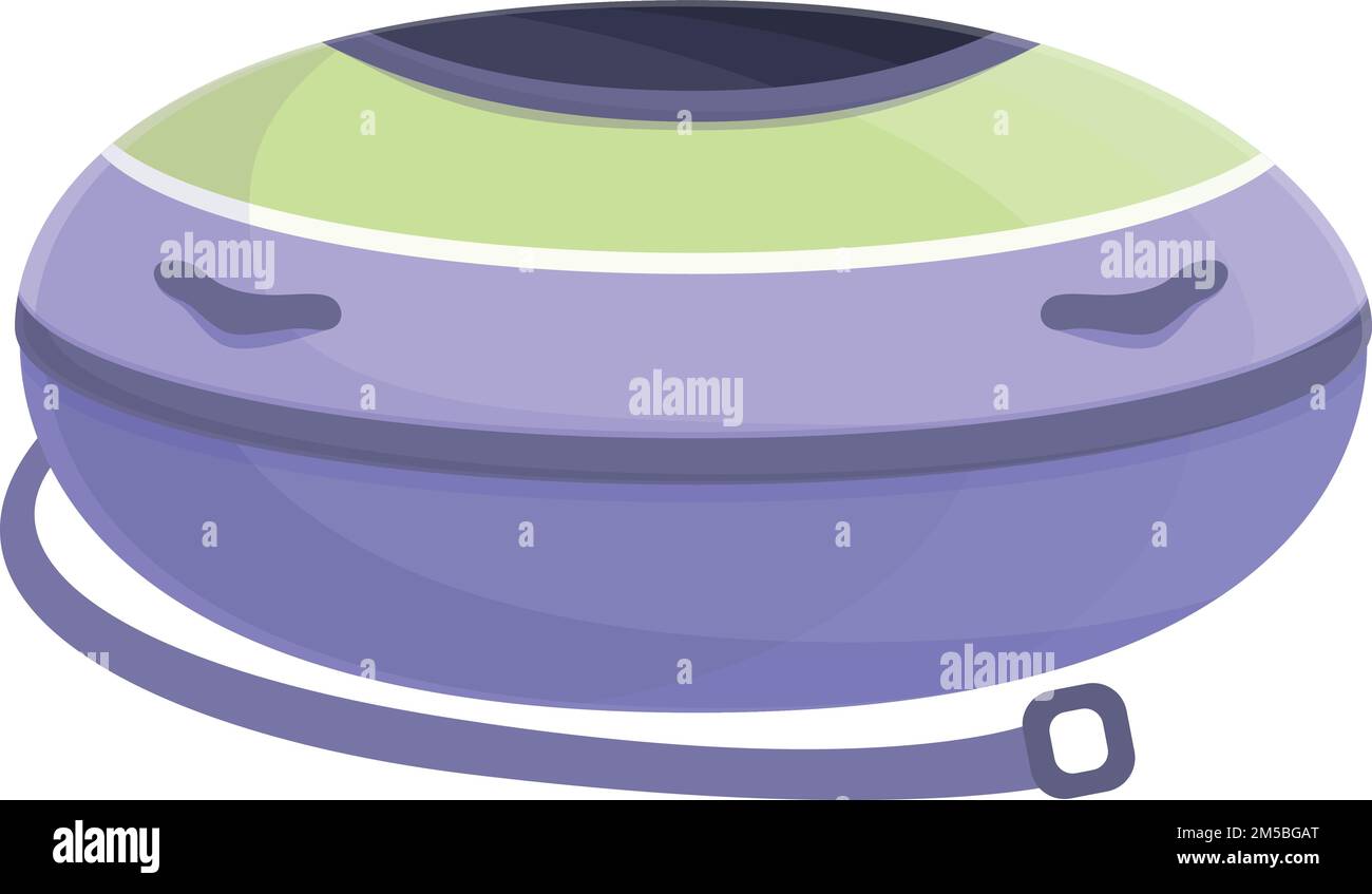 Rubber snow tube icon cartoon vector. Winter tubing. Round sledding ...