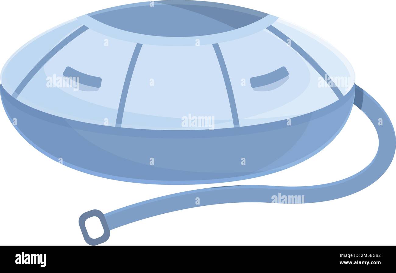 Grey snow tube icon cartoon vector. Winter sled. Vacation activity ...