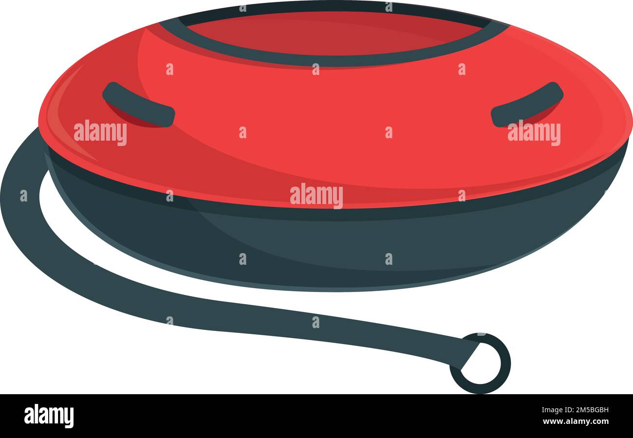 Red snow tube icon cartoon vector. Winter vacation. Sport fir Stock ...