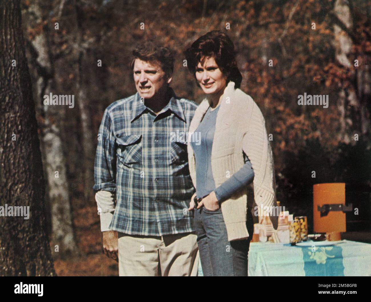 Burt Lancaster, Susan Clark, on-set of the Film, "The Midnight Man ...