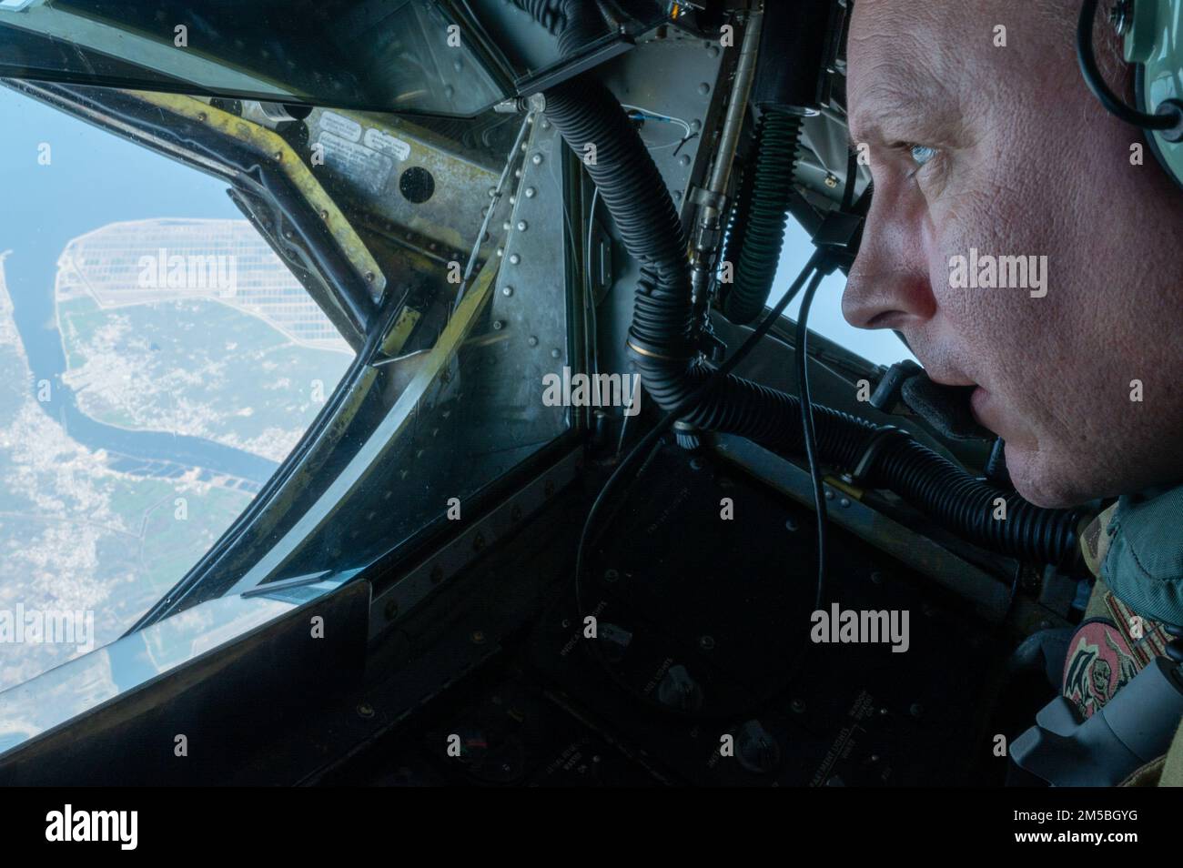 A U.S. Air Force in-flight refueling operator assigned to the 340th Expeditionary Air Refueling ...