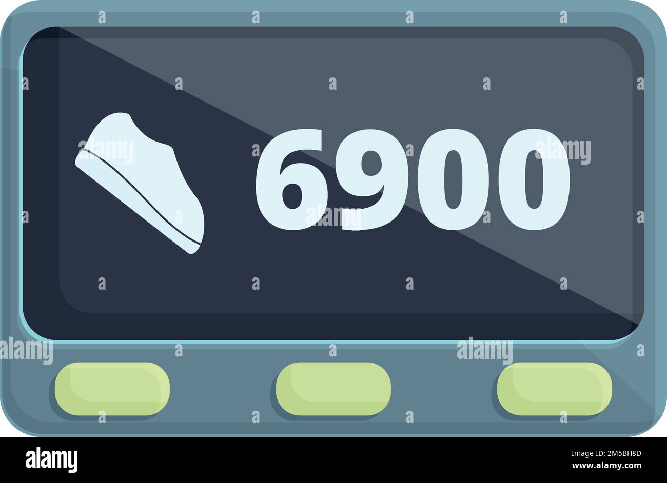 Pedometer monitor icon cartoon vector. Sport app. Step device Stock ...