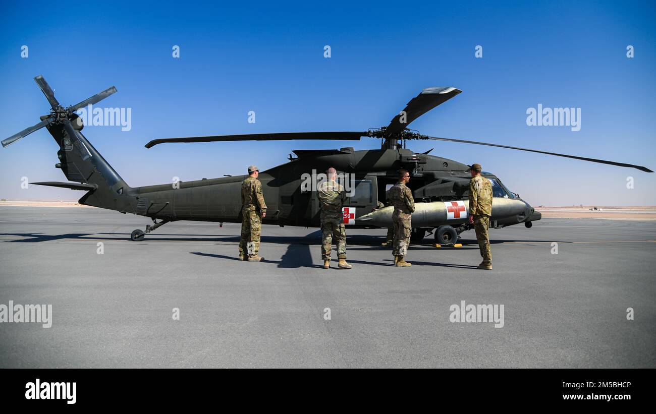 Leaders from the 378th Air Expeditionary Wing receive a tour of the HH ...