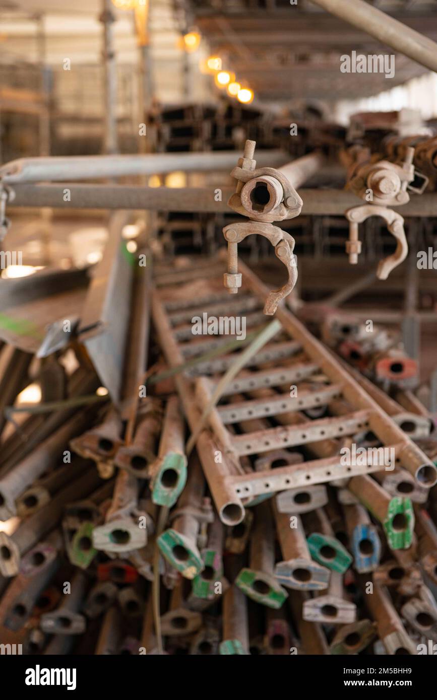 KINGS BAY, Ga. (Feb. 22, 2022) A stack of scaffolding sits in the dry ...