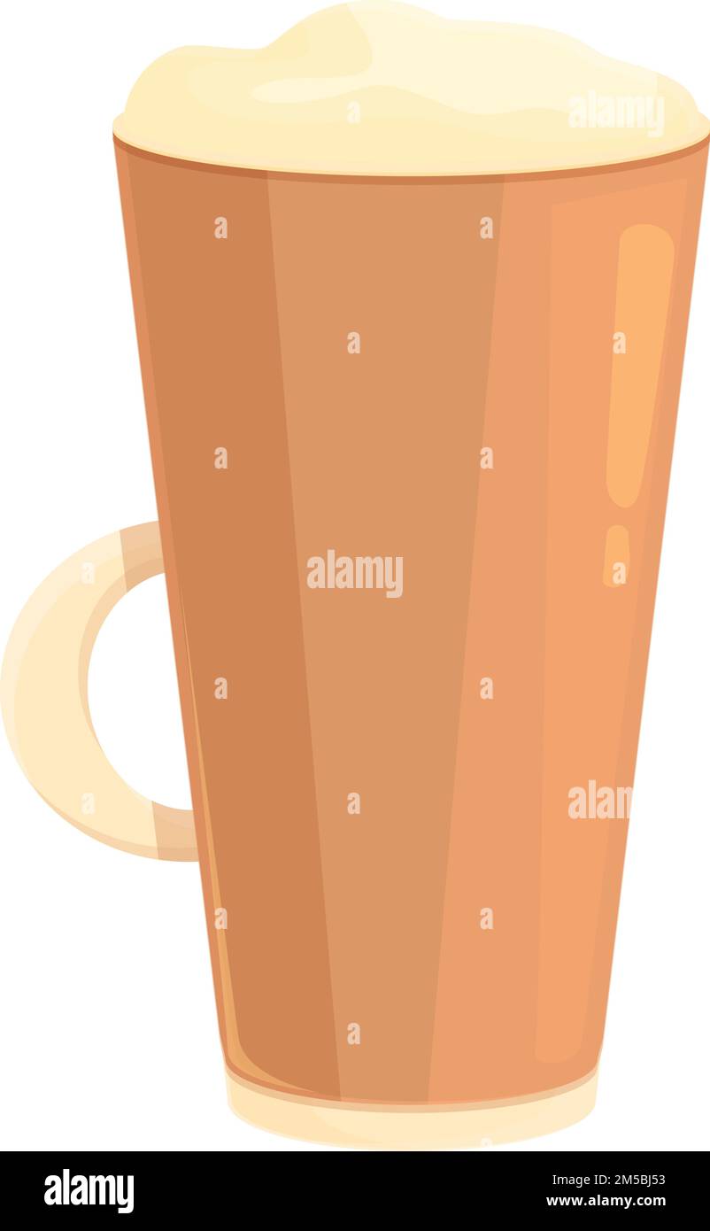 Latte cold cup icon cartoon vector. Fresh cafe. Ice fresh drink Stock ...