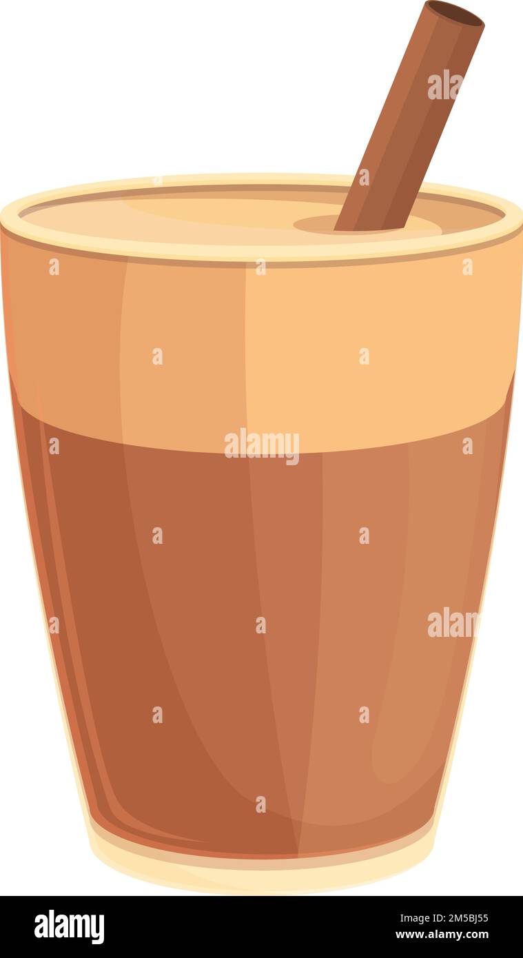 Restaurant cold coffee icon cartoon vector. Drink cafe. Summer dessert ...