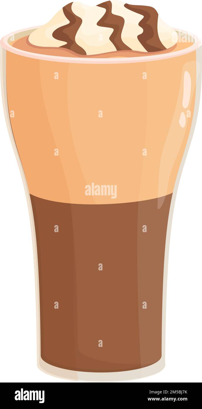 Cold cappuccino icon cartoon vector. Coffee drink. Cafe ice Stock ...