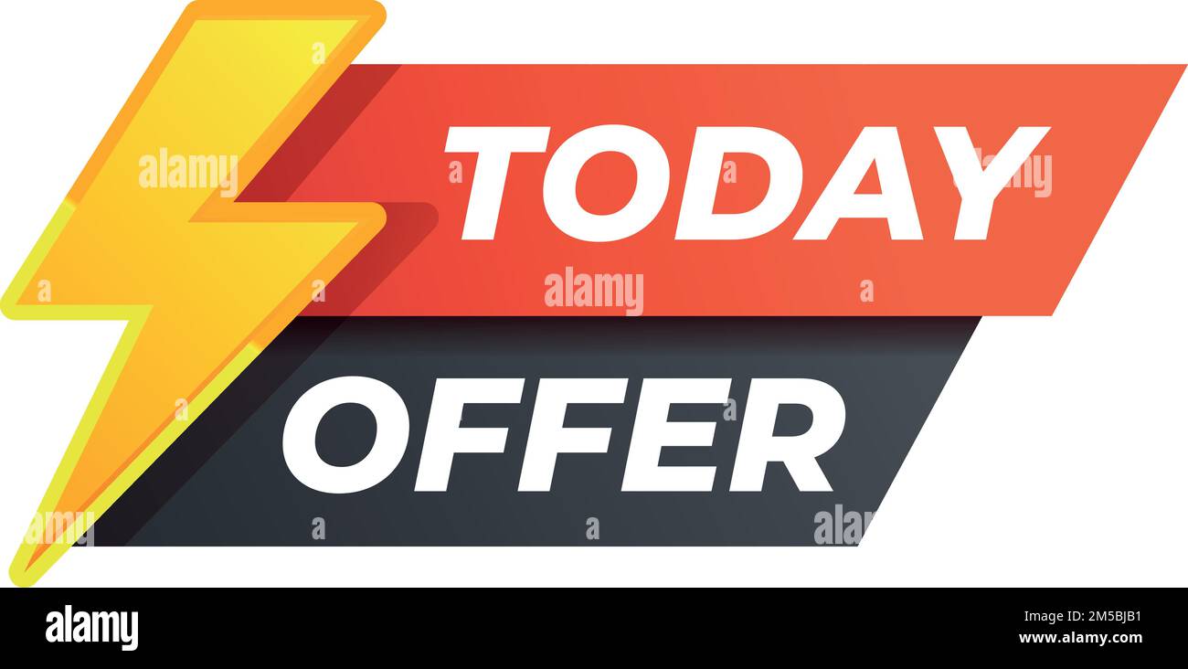 Flash today deal icon cartoon vector. Sale offer. Label price Stock ...