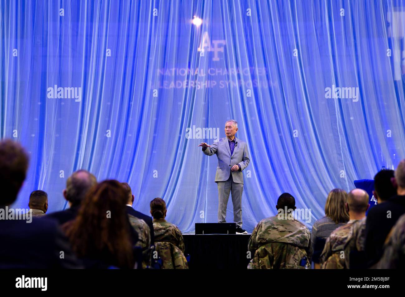 U.S. AIR FORCE ACADEMY, Colo. -- Actor George Takei speaks in Clune ...