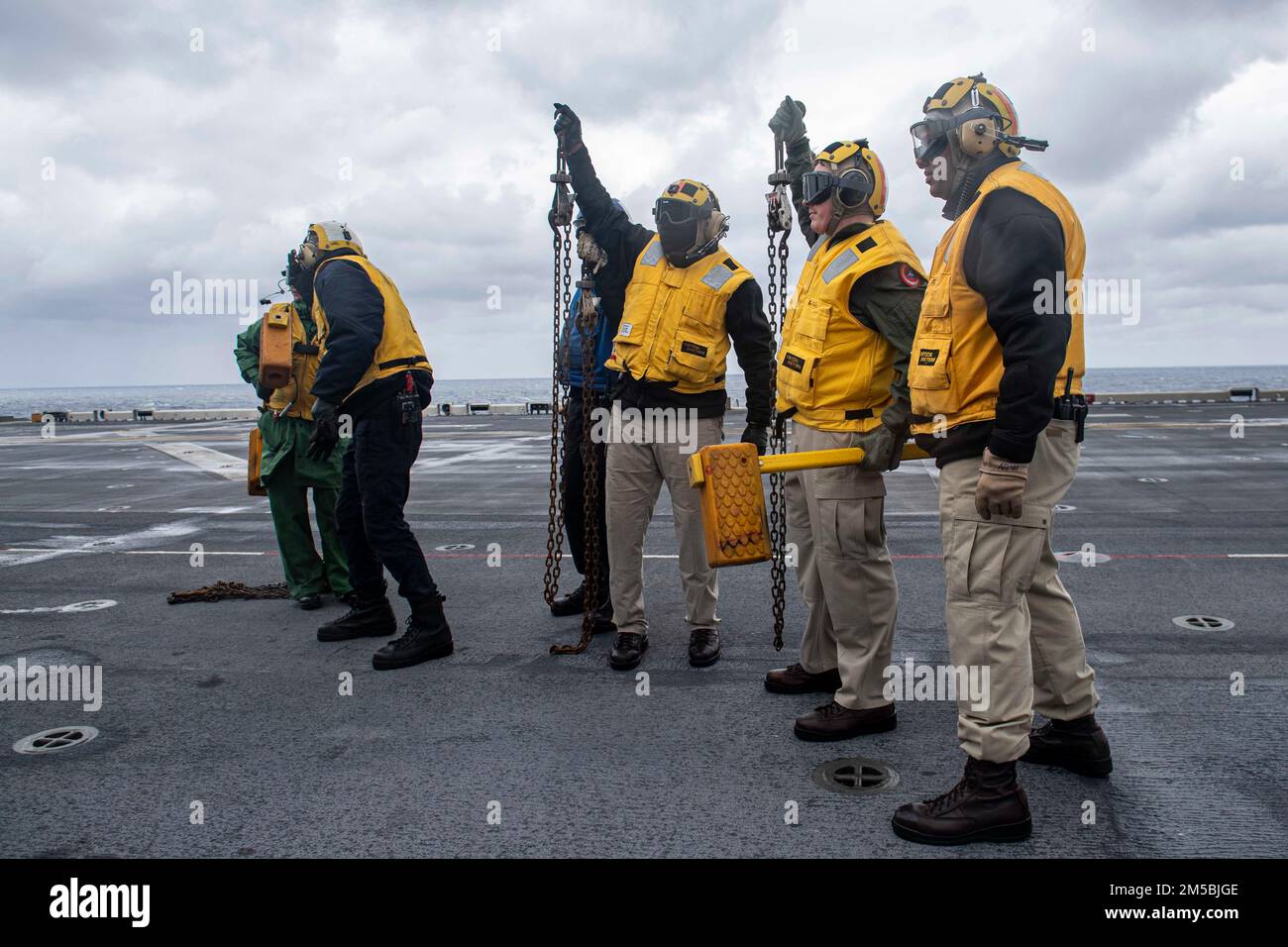 EAST CHINA SEA (Feb. 23, 2022) Command Master Chief Randy Bell, second ...