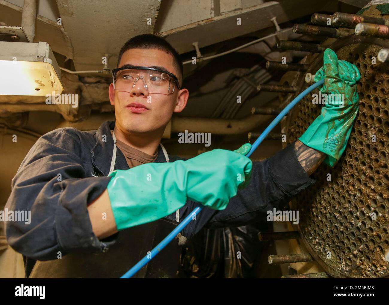 PHILIPPINE SEA (Feb. 23, 2022) Fireman Joseph Scheffler, from Anaheim ...