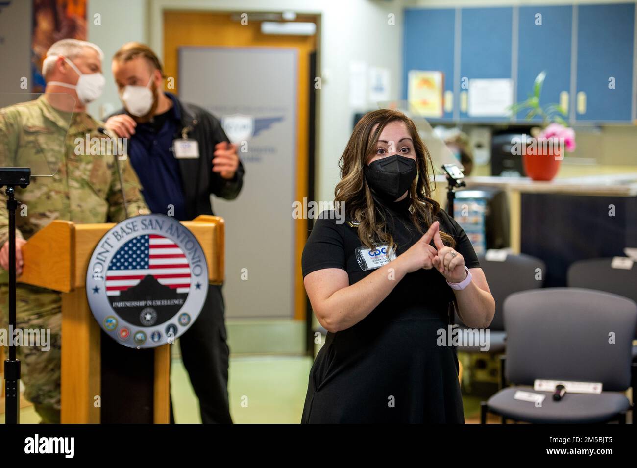 Angelina Casarez (right), 502nd Air Base Wing public affairs deputy ...