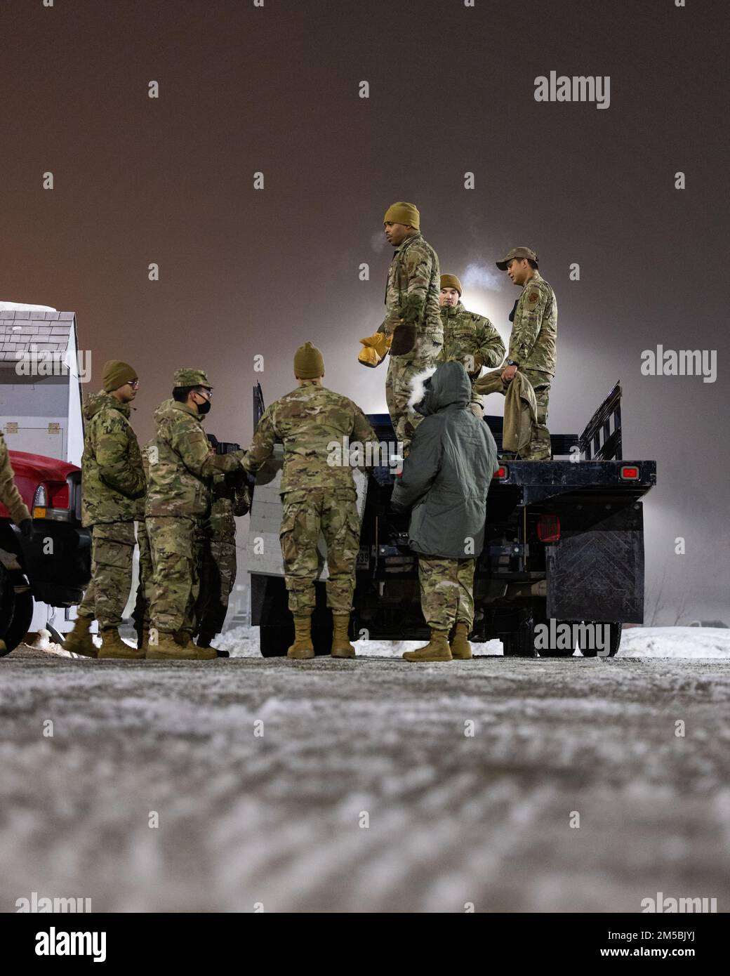 U.S. Airmen with the 116th Services Flight, 116th Air Control Wing ...