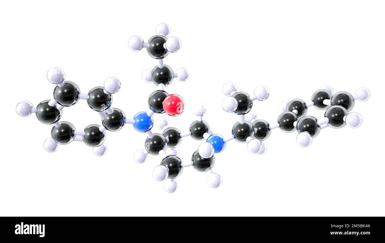 Molecular model of the synthetic opioid analgesic (painkiller) alpha ...