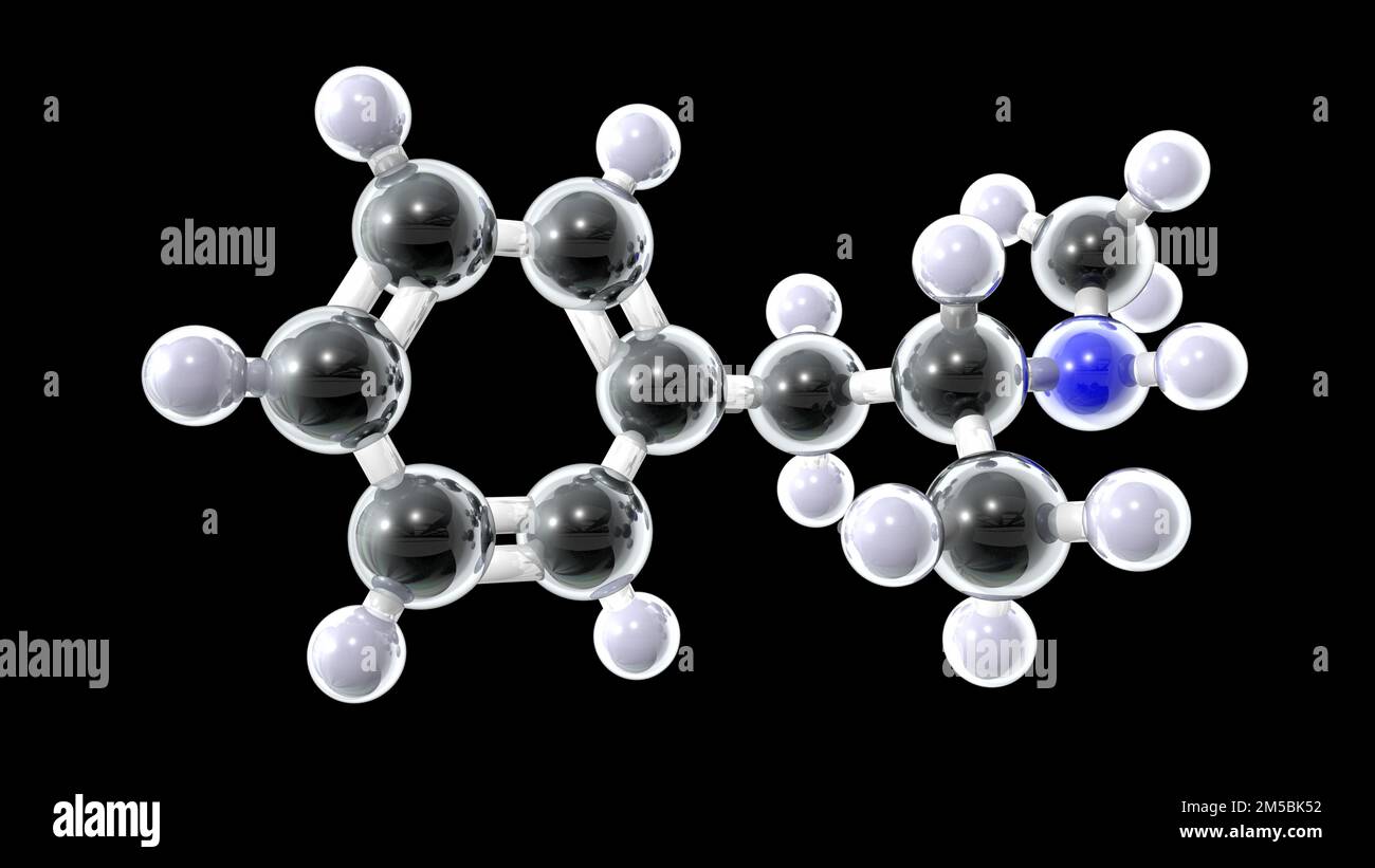 Molecular model of the synthetic drug methamphetamine, a ...