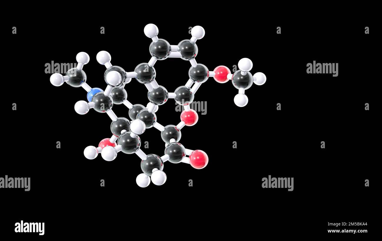 Molecular model of the semi-synthetic opioid analgesic (painkiller ...