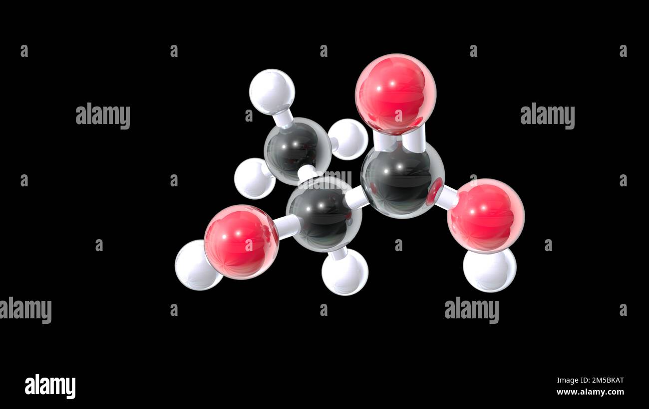 Lactic acid, molecular model. Lactic acid is a carboxylic acid that is ...