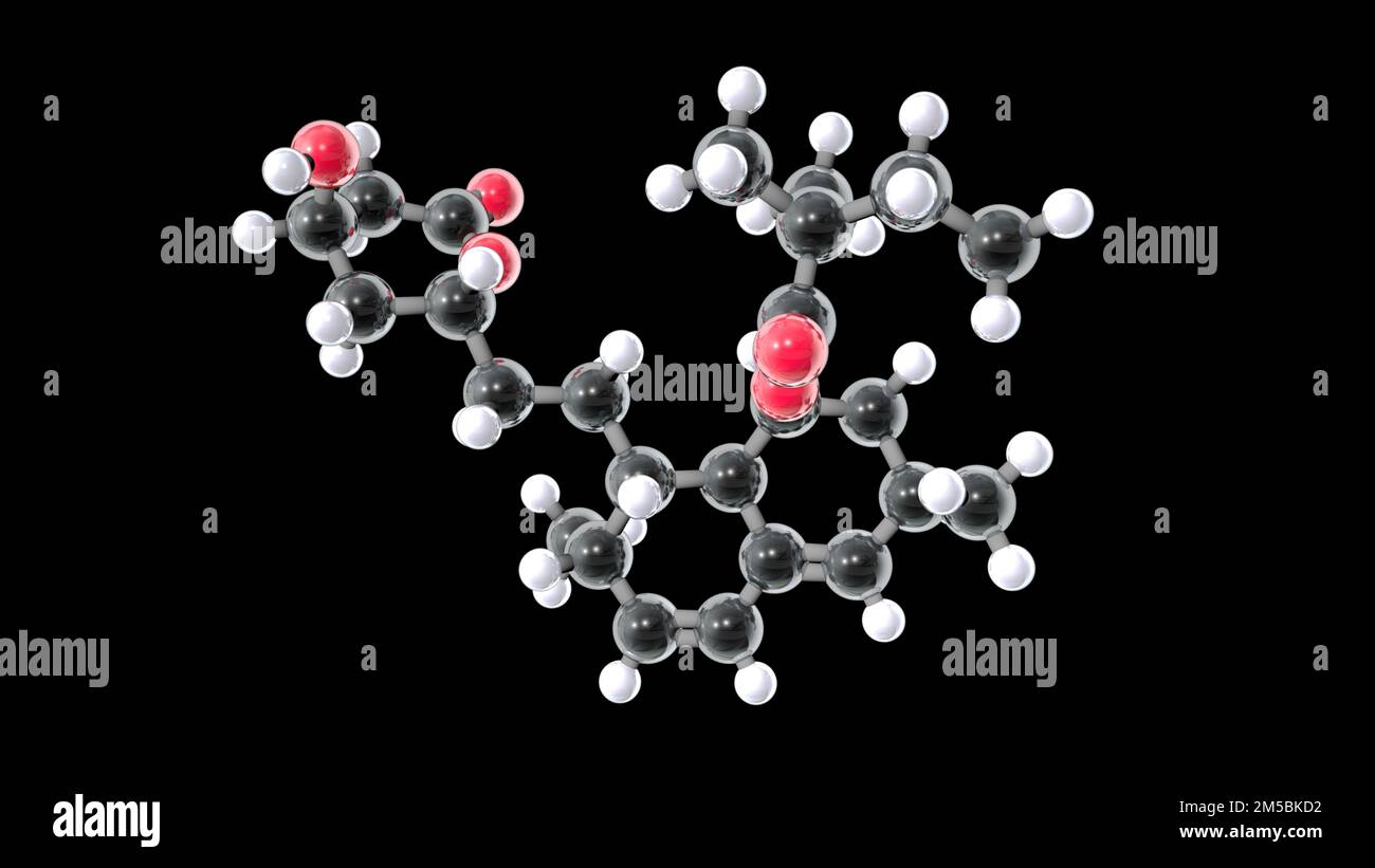 Simvastatin drug, molecular model. This is a statin drug, used to treat ...