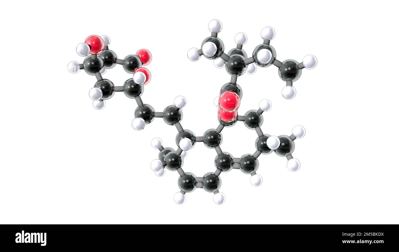 Simvastatin drug, molecular model. This is a statin drug, used to treat ...