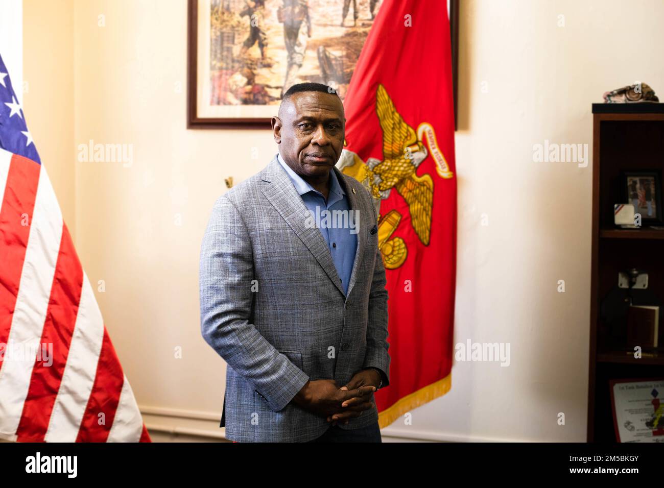 Retired Sgt. Maj. Juan Williams poses for a picture, Marine Corps Base ...