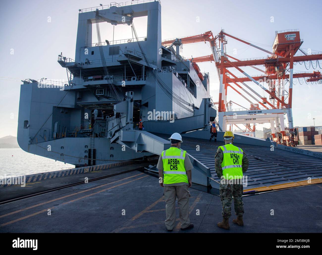 Army Field Support Battalion-Charleston's Don Strunk, left, and Lt. Col ...