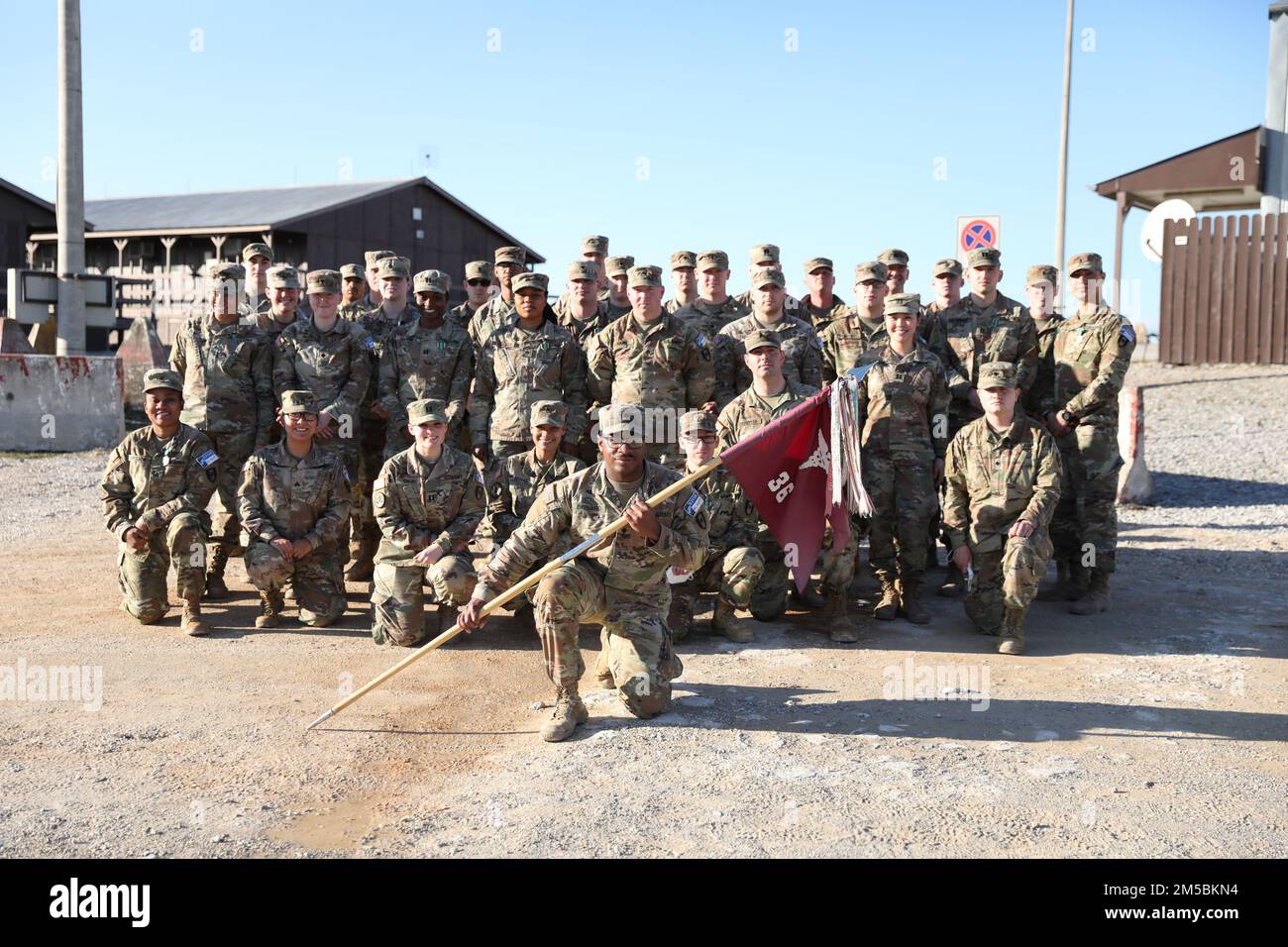 The U.S. Army 36th Medical Company Area Support (MCAS) posed for a unit ...