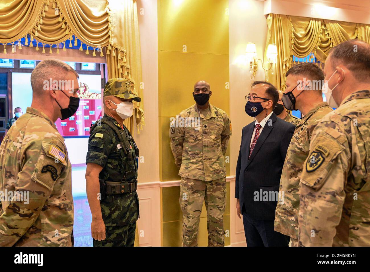 Army Maj. Gen. Joseph Ryan, second from the right, the commanding ...