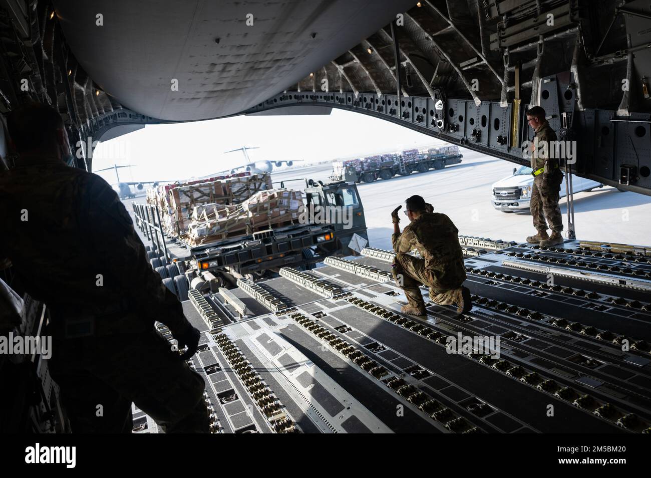 U.S. Air Force Senior Airman Johnattan Hutchinson-Jimenez, center, a ...
