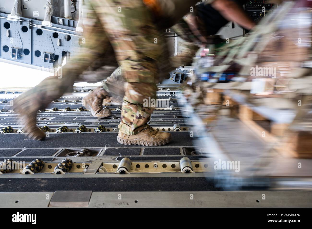 U.S. Air Force aircrew members assigned to the 816th Expeditionary ...