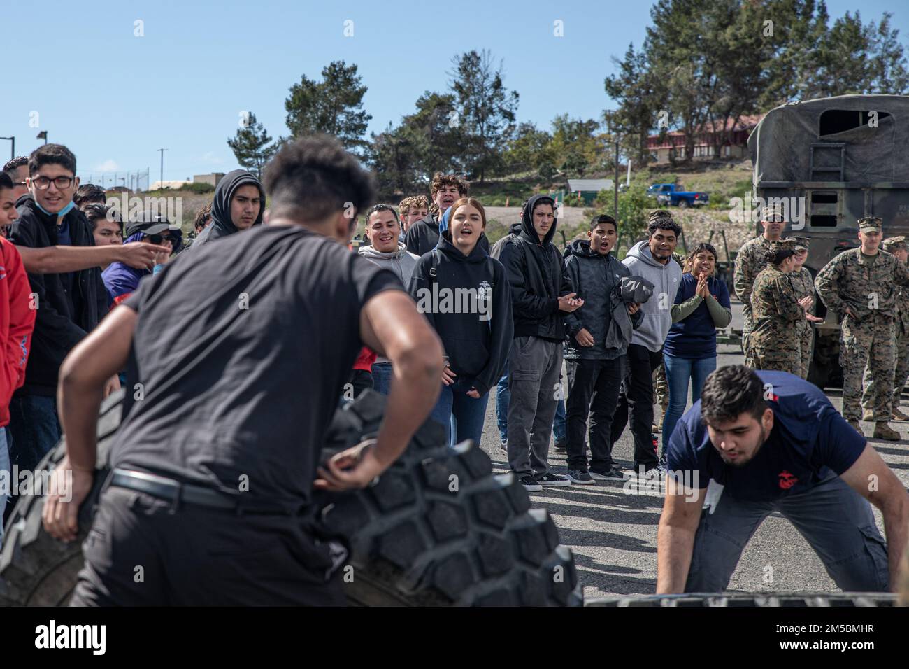Future U.S. Marines with Recruiting Station Riverside, cheer on thier ...