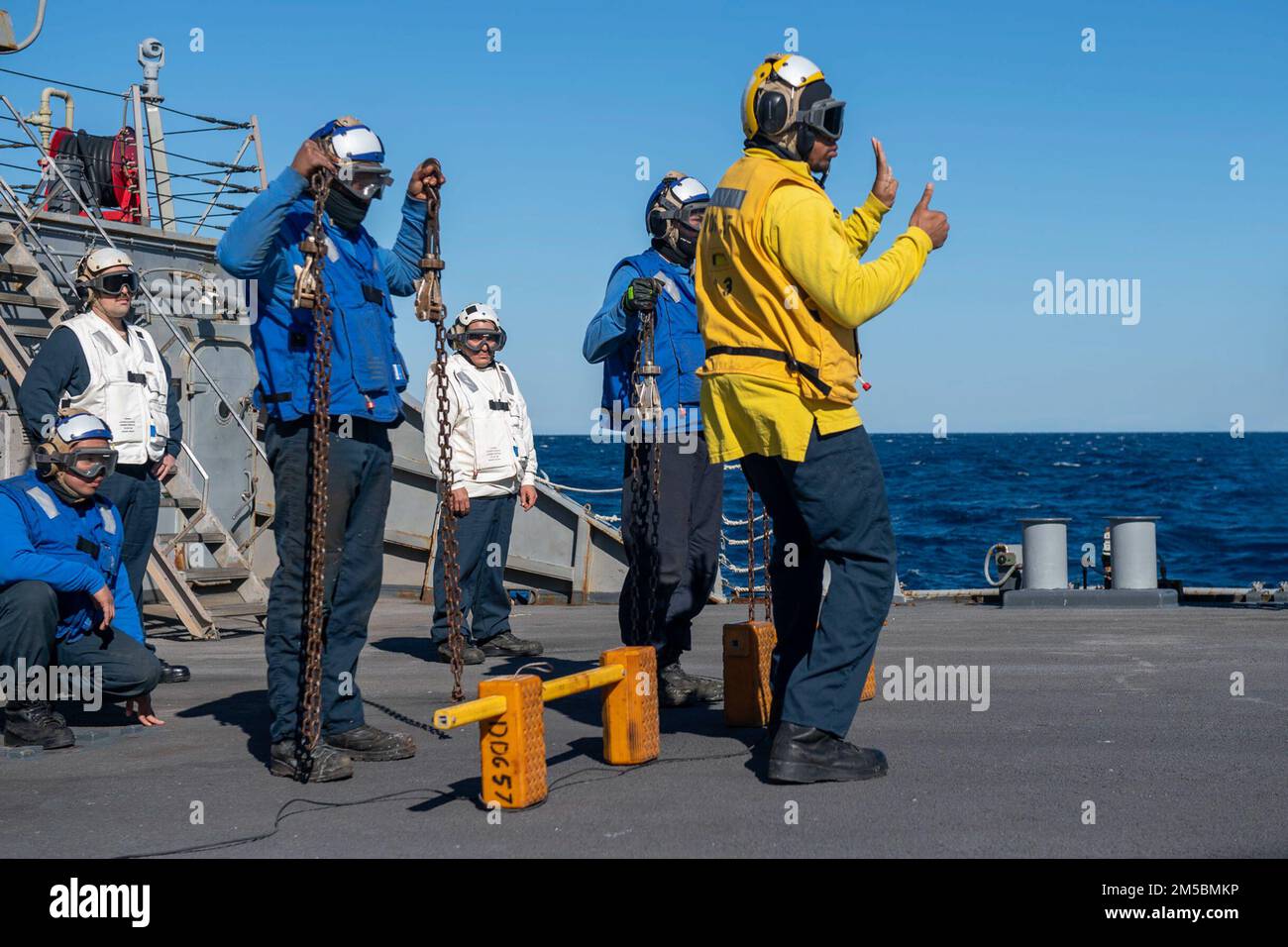 220223-N-HG846-1061 ADRIATIC SEA (Feb. 23, 2022) – Sailors aboard ...