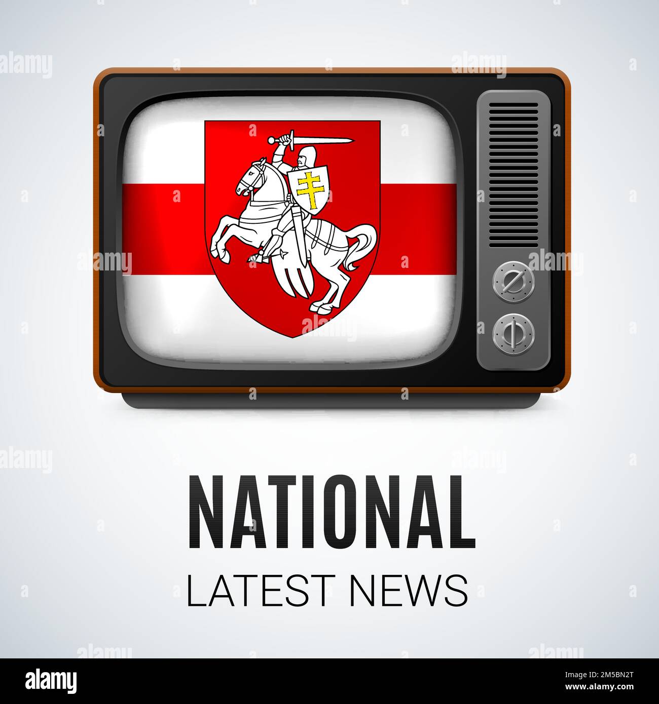Vintage TV and Flag of Belarus as Symbol National Television. Screen ...