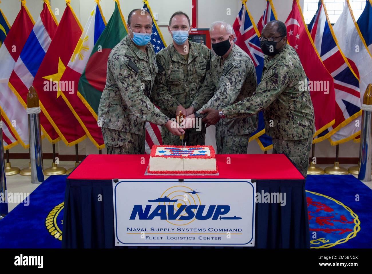 220223-N-JC800-0001 SINGAPORE (Feb. 23, 2022) - (From left) Lt. William ...
