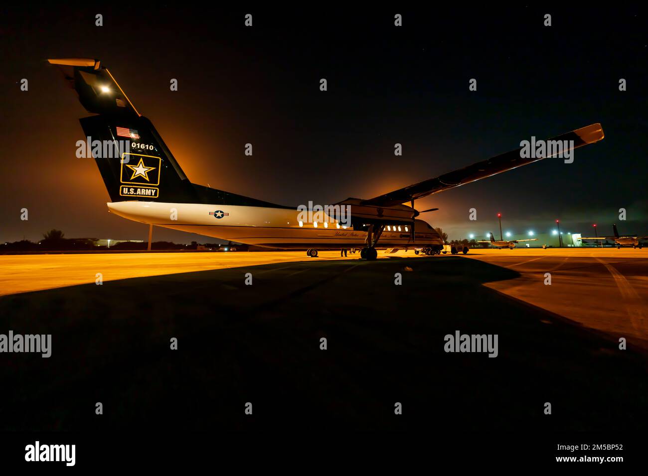 The U.S. Army Parachute Team jump aircraft, the C-147A, is shown in the ...