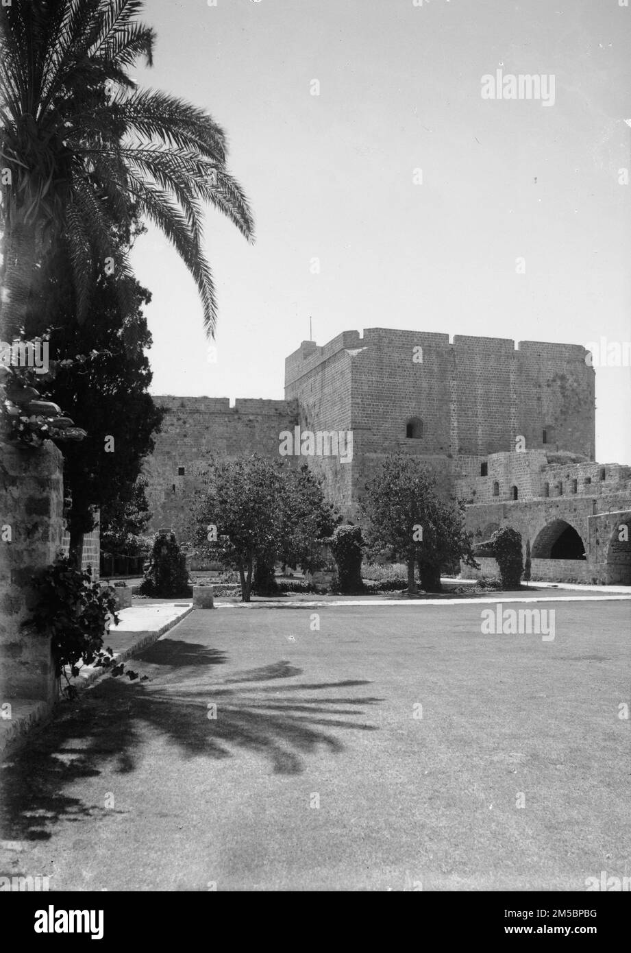 The crusader castle of Akka (also known as Acre and Accho) in the 1920s ...