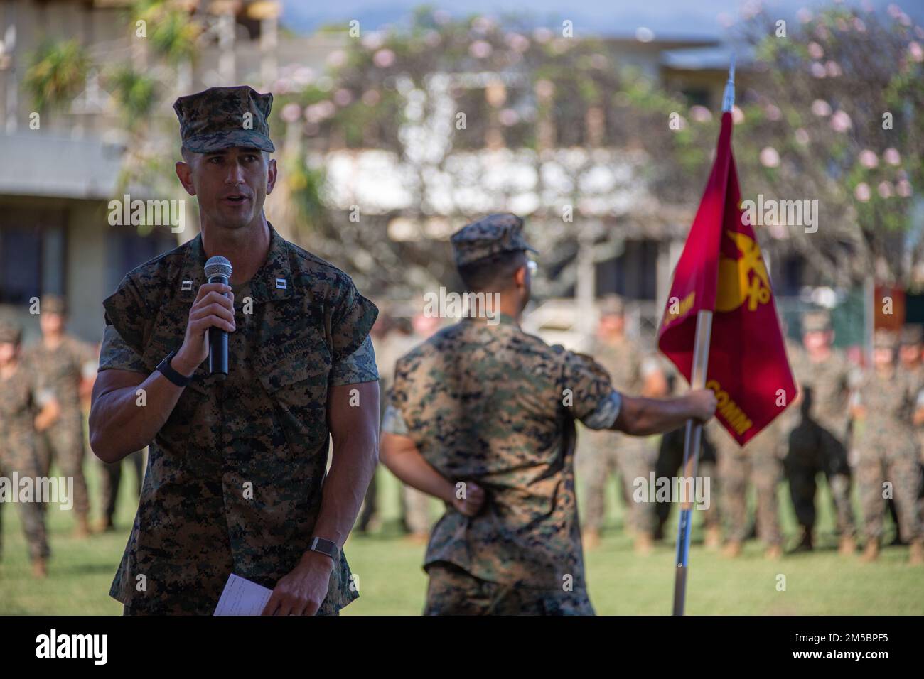 U.S. Marine Corps Capt. David Noble, company commander, Communications ...