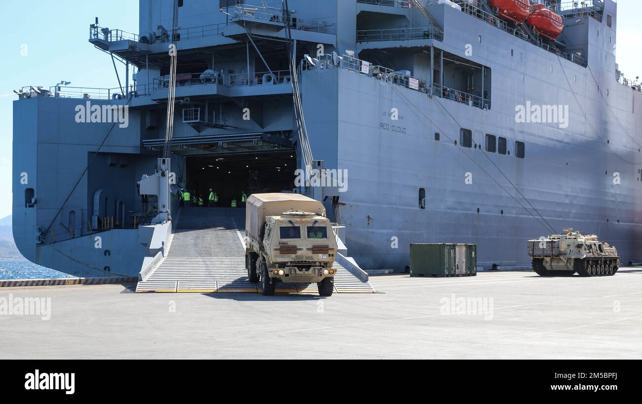 Military vehicles originating from the 402nd Army Field Support ...