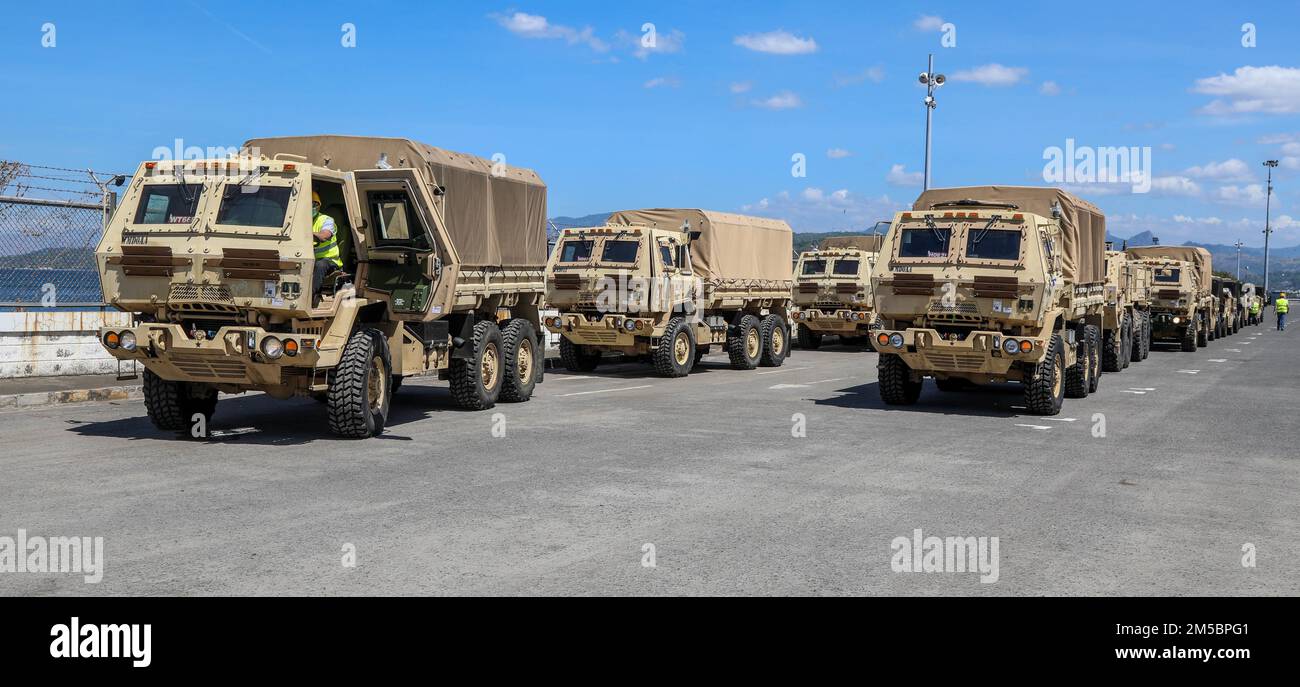 Military vehicles originating from the 402nd Army Field Support ...