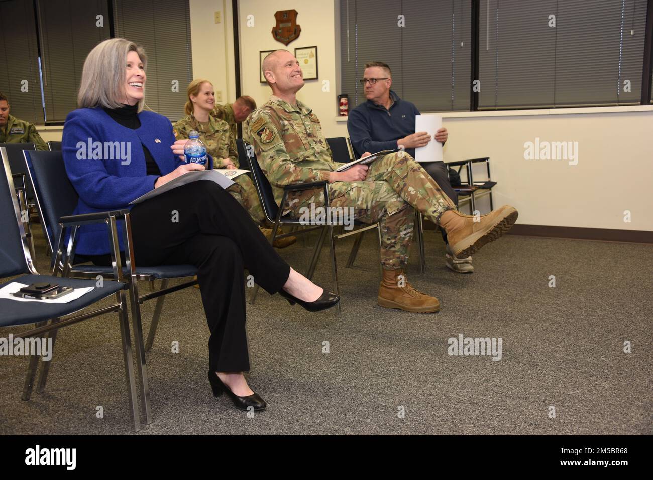 U.S. Senator Joni Ernst visits the Iowa Air National Guard facility in ...
