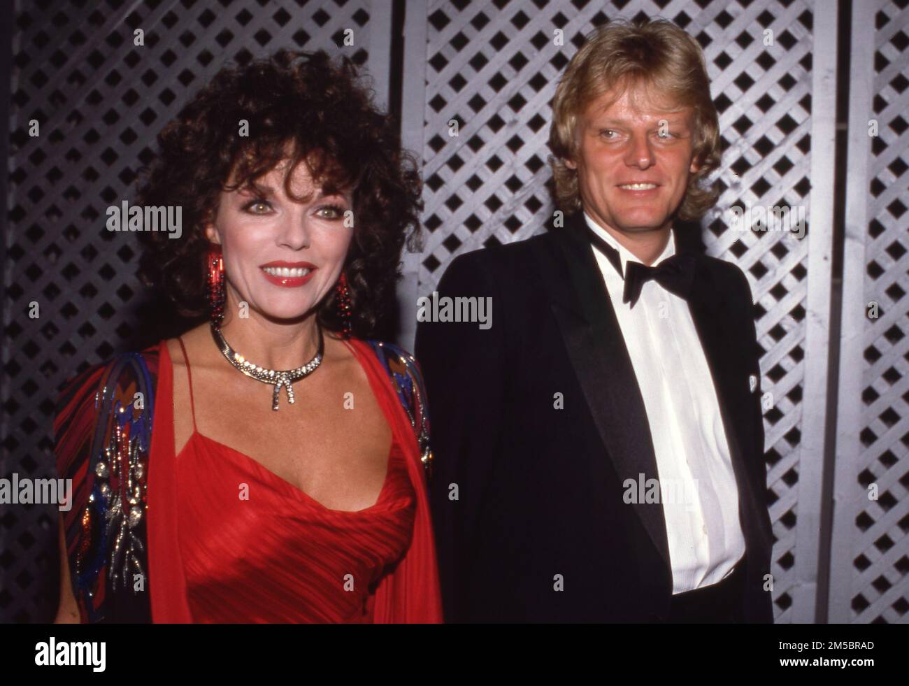 Joan Collins and Peter Holm 1985 Credit: Ralph Dominguez/MediaPunch ...