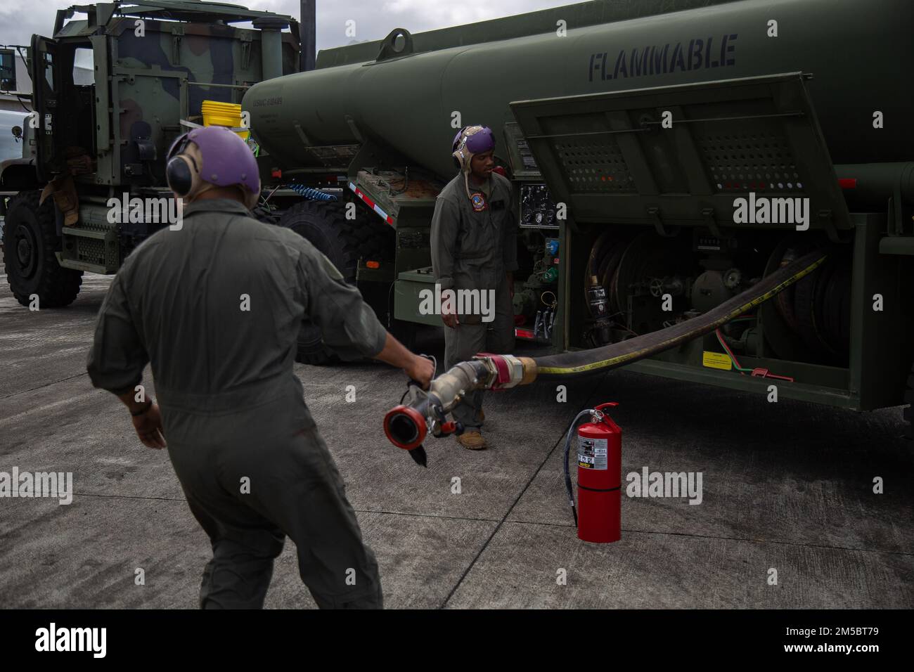 U.S. Marines and Sailors with Marine Wing Support Squadron (MWSS) 174 ...